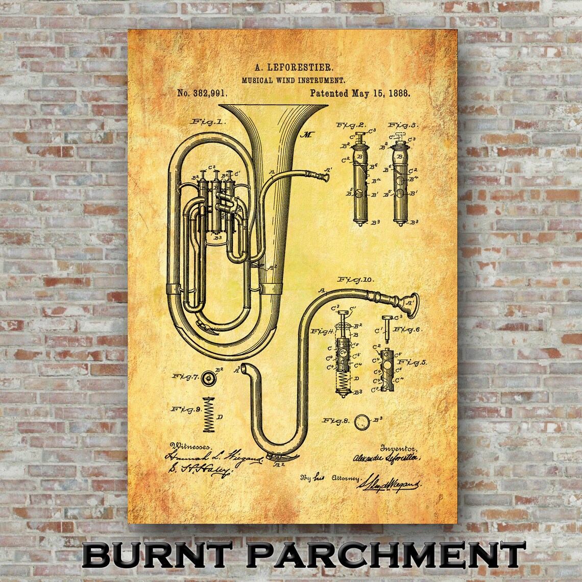 Tuba Patent Print Tuba Poster Brass Instrument Sousaphone | Etsy
