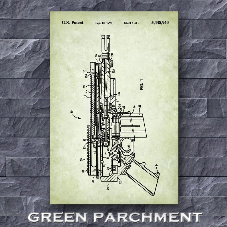 1995 M-16 Rifle Patent M16 Print Assault Rifle Poster | Etsy