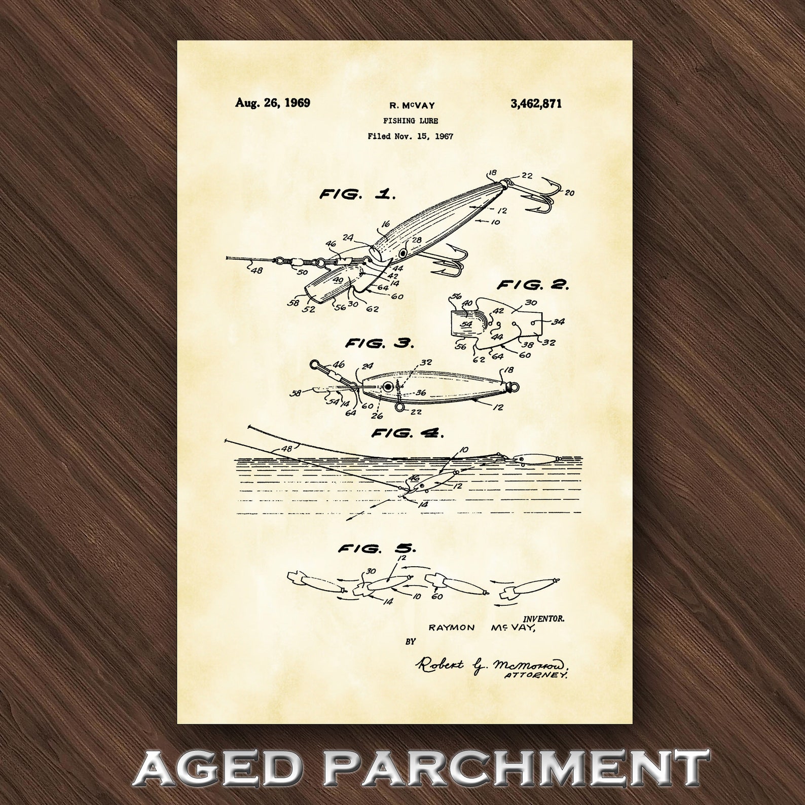 Fishing Lure Patent Print Fishing Lure Poster Artificial - Etsy