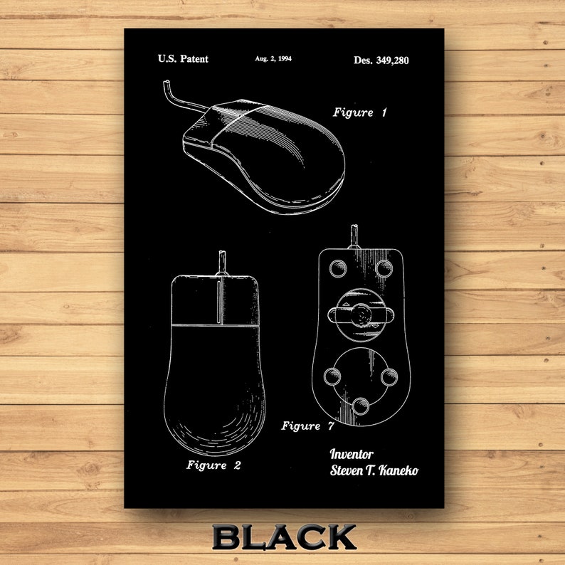 Computer Mouse Patent Print Microsoft Mouse Poster Computer | Etsy