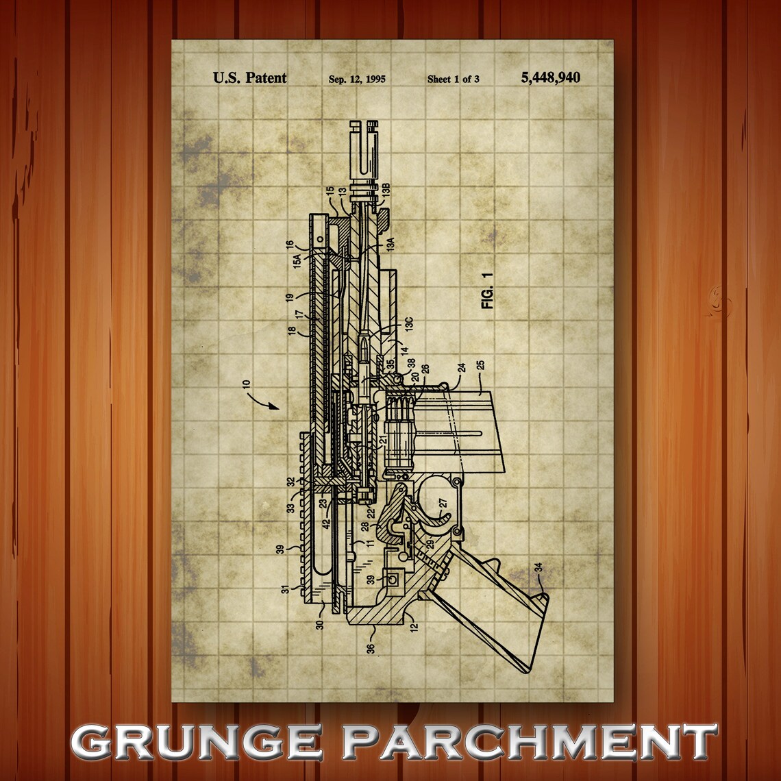 1995 M-16 Rifle Patent M16 Print Assault Rifle Poster | Etsy