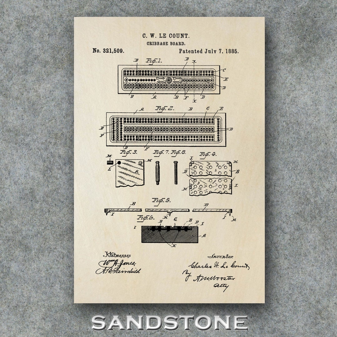 Cribbage Board Poster, Cribbage Patent Print, Cribbage Player Gift ...