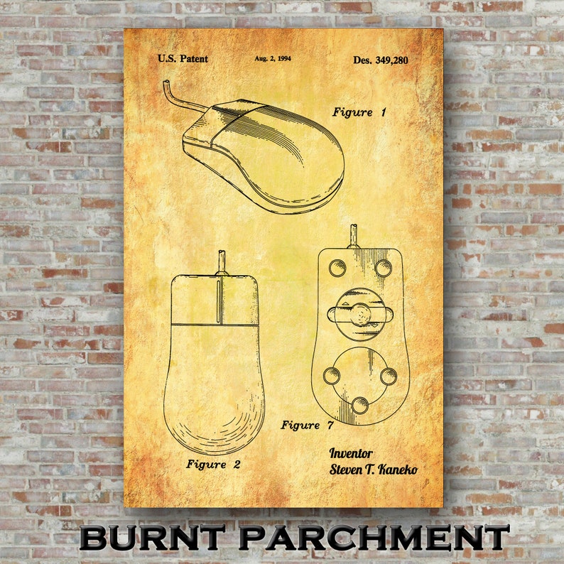 Computer Mouse Patent Print Microsoft Mouse Poster Computer | Etsy