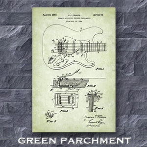 Clarence Fender Stratocaster Guitar Patent Guitar Print - Etsy