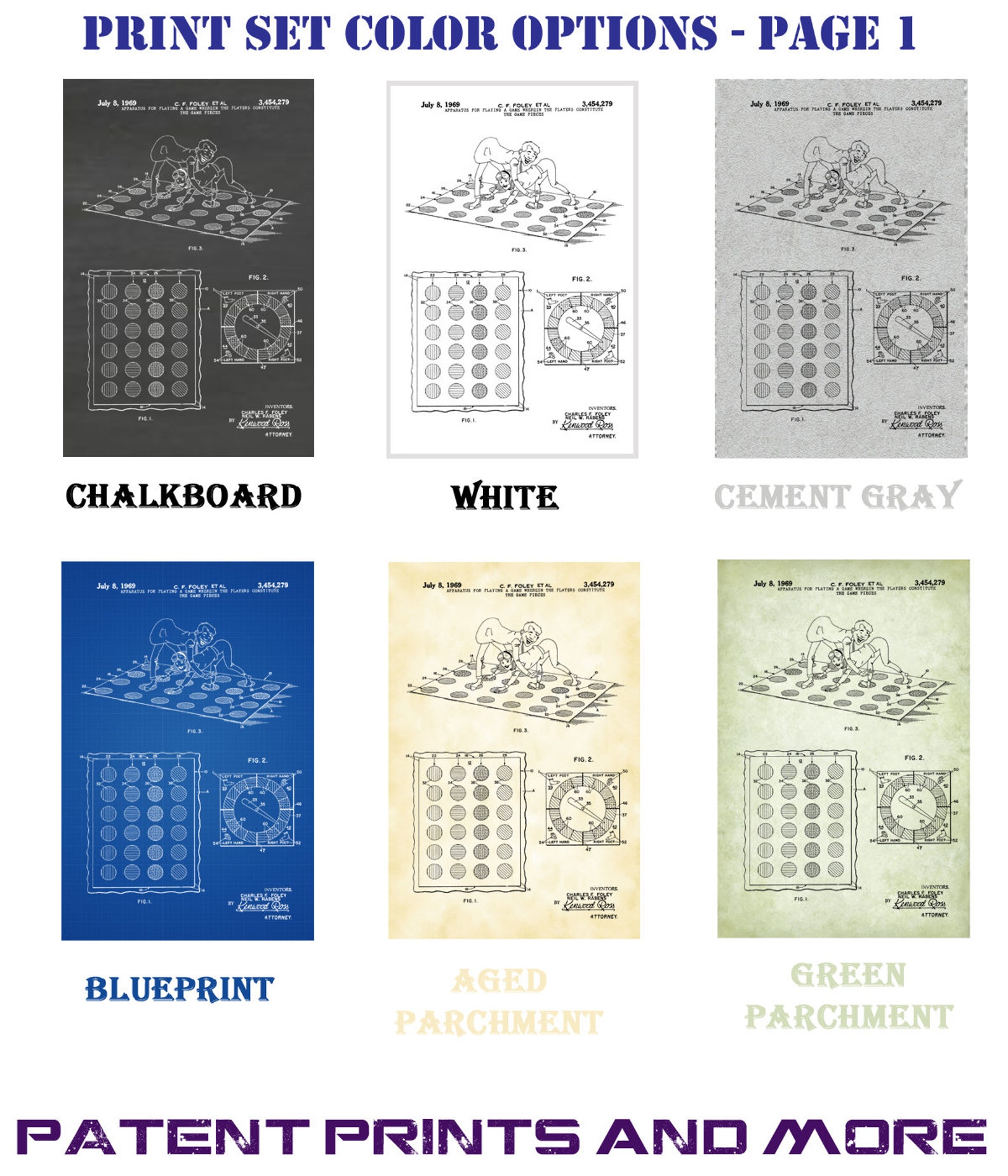 Board Games Patent Print Set of 4 Gaming Poster Group | Etsy