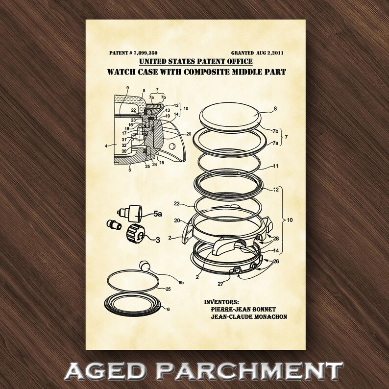 Watch Case Patent Print Exploded Watch Poster Watch Diagram - Etsy