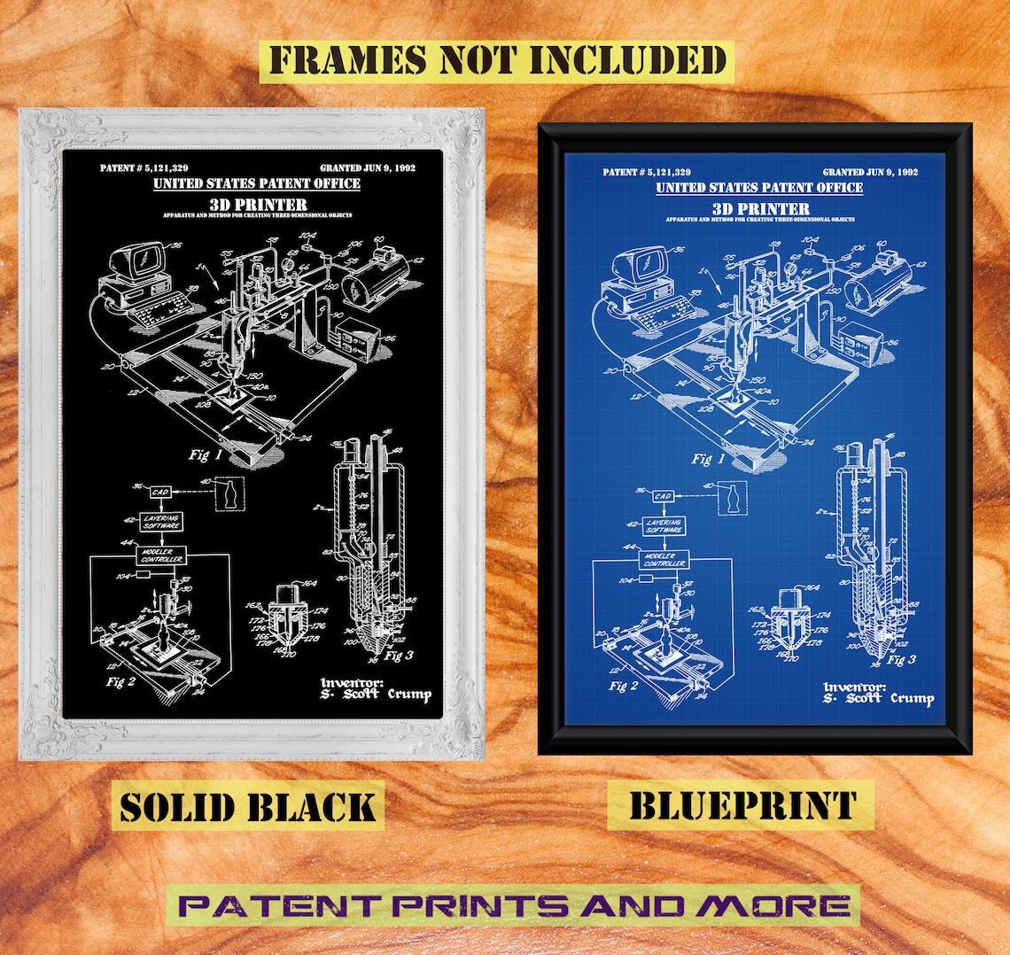 3D Printer Patent Print 3D Printer Poster 3D Printing Art | Etsy