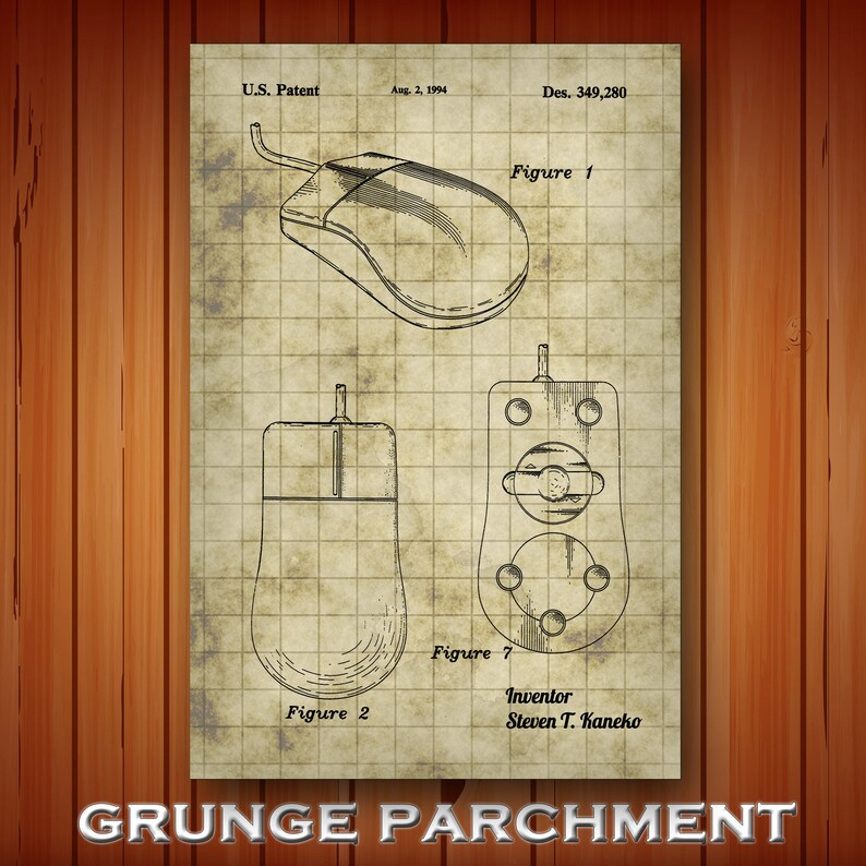 Computer Mouse Patent Print Microsoft Mouse Poster Computer | Etsy