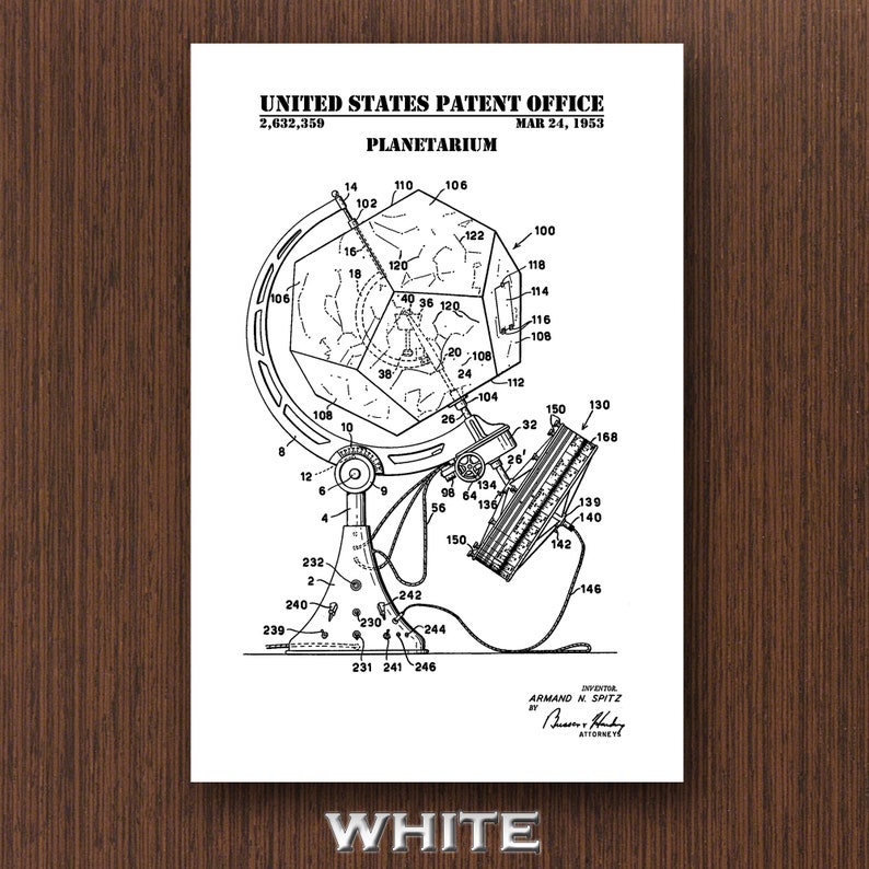 Planetarium Poster Planetarium Patent Planetarium Print - Etsy