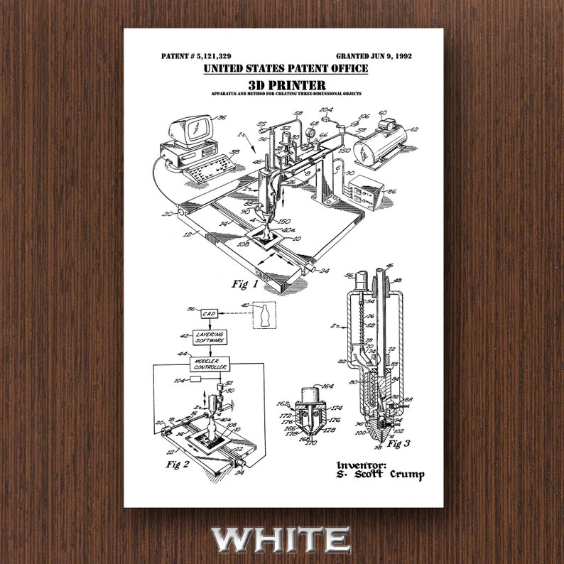 3D Printer Patent Print 3D Printer Poster 3D Printing Art | Etsy