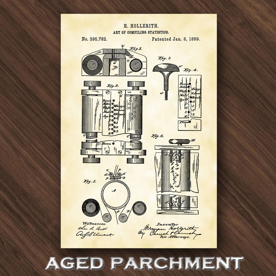 First Computer Poster Computer Patent Hollerith Machine - Etsy