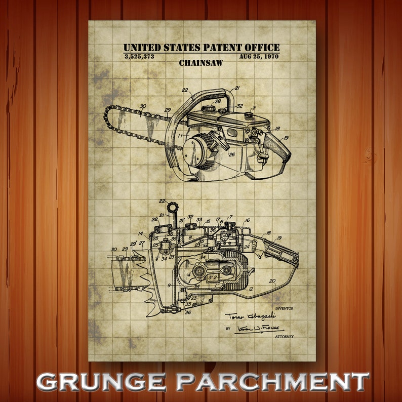 Chainsaw Patent Print Chainsaw Poster Lumberjack Art | Etsy