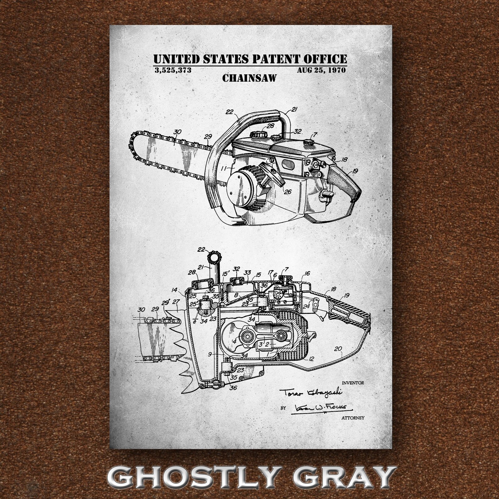 Chainsaw Patent Print Chainsaw Poster Lumberjack Art | Etsy