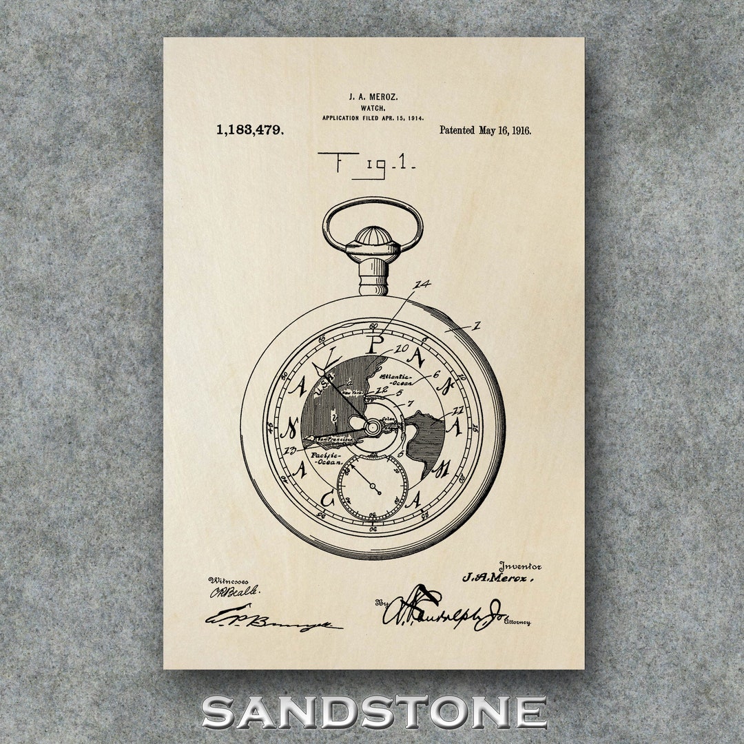 Pocket Watch Patent Print Horology Poster Vintage Pocket - Etsy