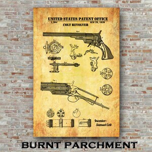Colt Revolver Poster Vintage Gun Art Revolver Patent | Etsy