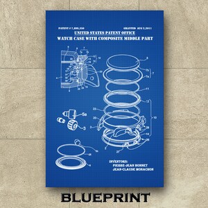 Watch Case Patent Print Exploded Watch Poster Watch Diagram - Etsy