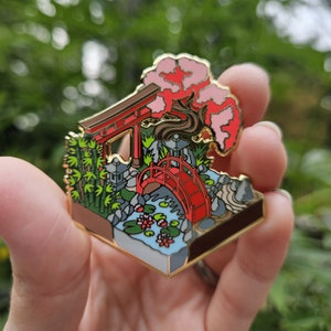 Enamel Pin - Isometric Japanese Zen Garden Hard Enamel Pin - Etsy