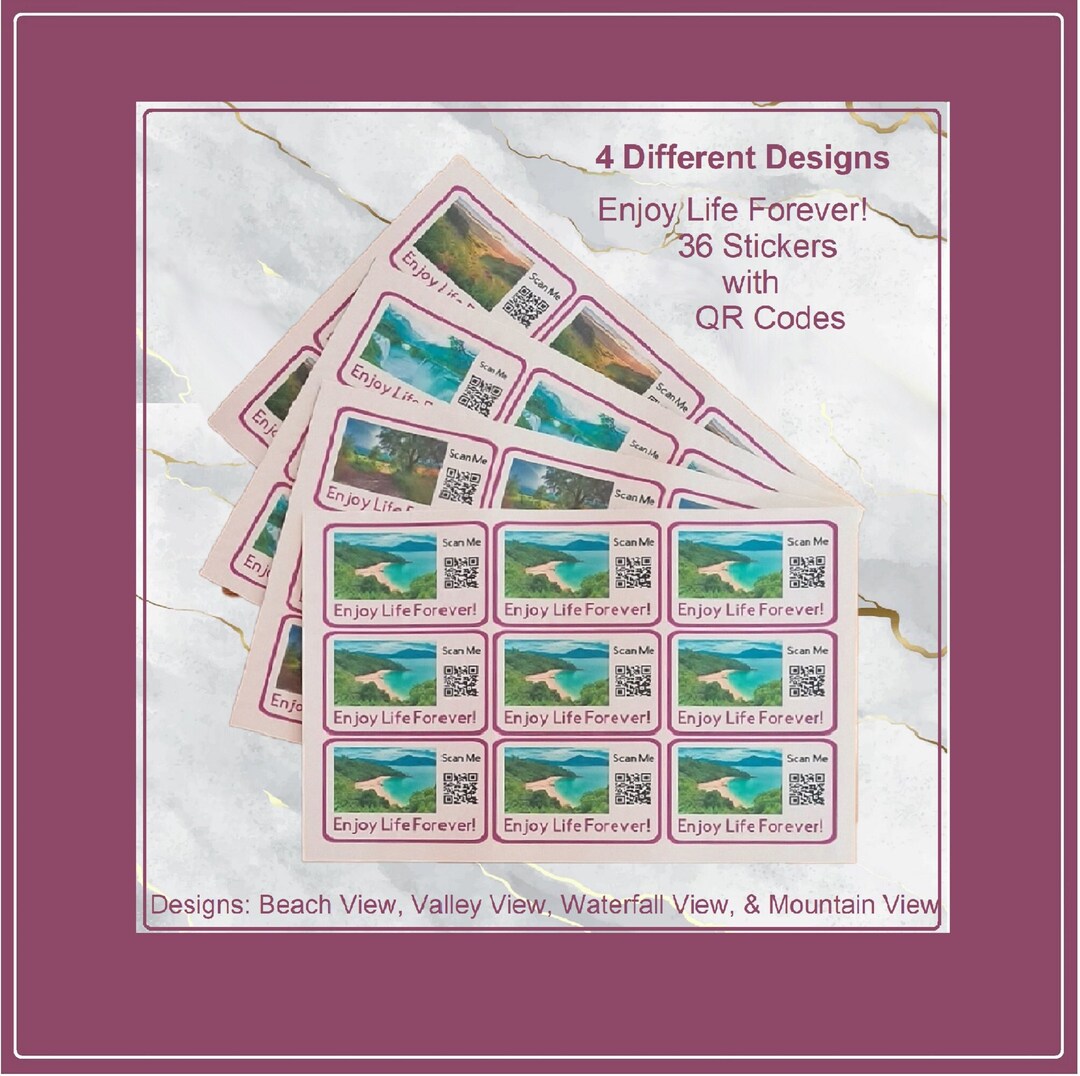 36 X Enjoy Life Forever Stickers 4 Different Designs With - Etsy