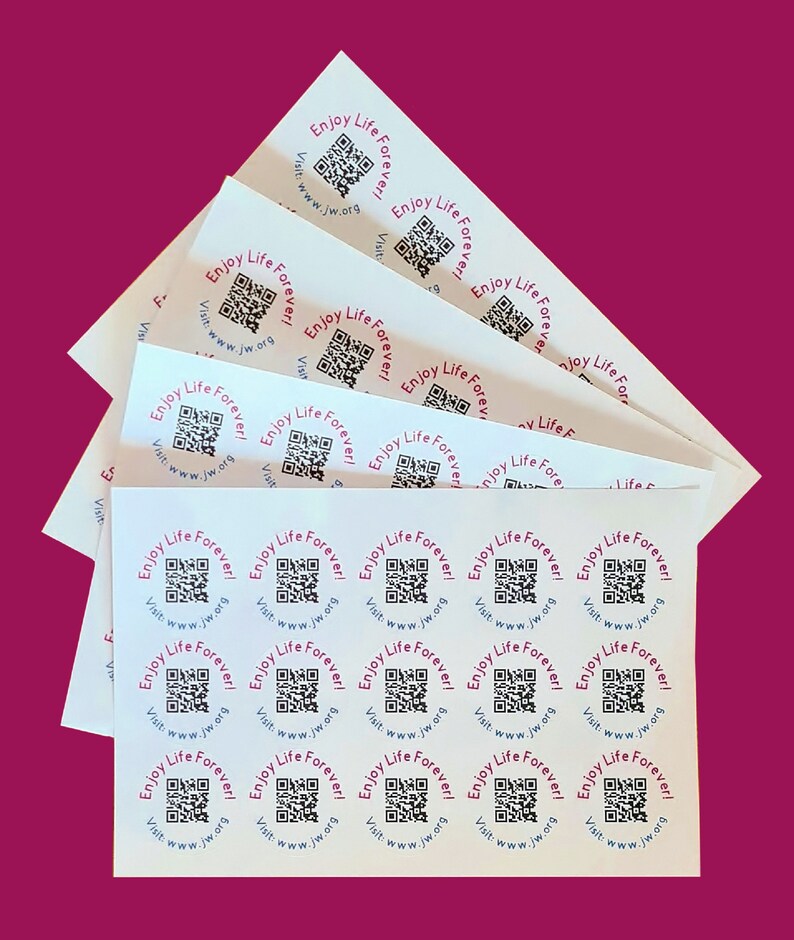 60 X Enjoy Life Forever QR Code JW Stickers - Etsy