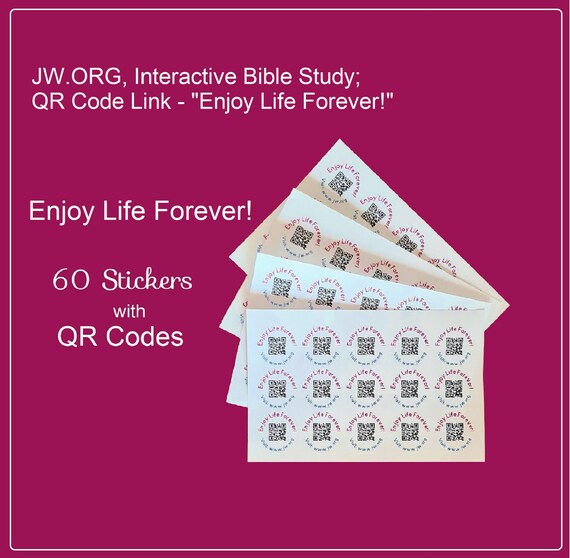60 X Enjoy Life Forever QR Code JW Stickers - Etsy