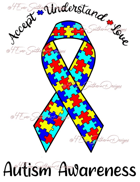 Accept Understand Love Autism Awareness Sublimation Design - Etsy