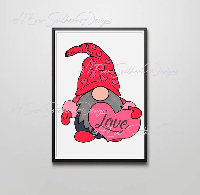 Gnome Love, Valentines Day, Digital File, Sublimation Design, Shirt ...
