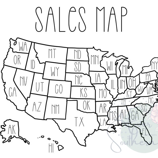 Printable Sales Map - Etsy