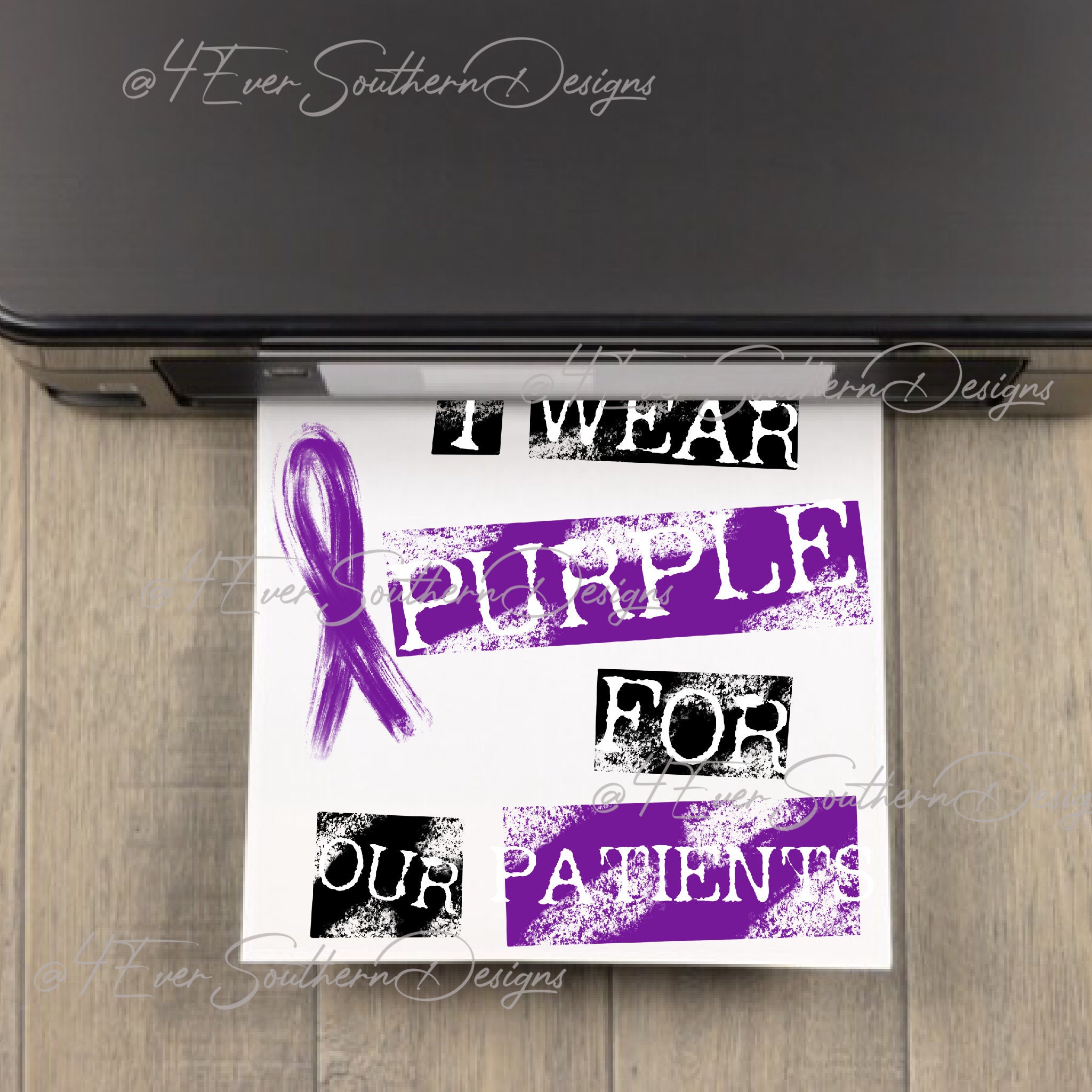 I Wear Purple for Our Patients, Substance Awareness, Digital File ...