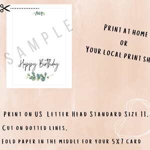 Printable Birthday Card for Her/ Boho Birthday Downloadable Card ...