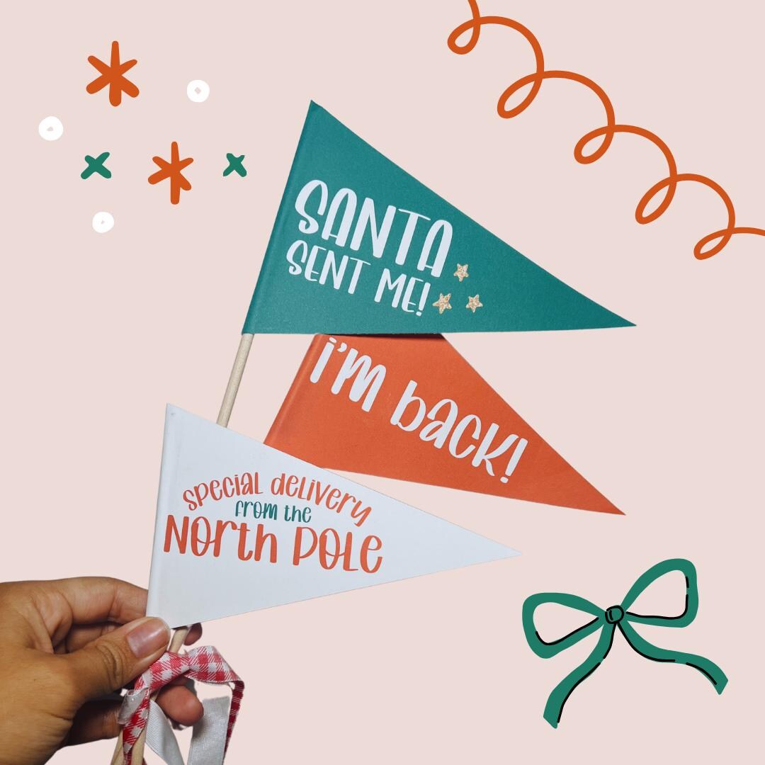 Elf Arrival Pennant Flag Printables, Set of 3 EOTS Printable Christmas ...