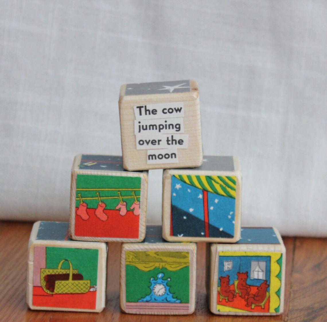 6 Goodnight Moon Wooden Blocks - Etsy