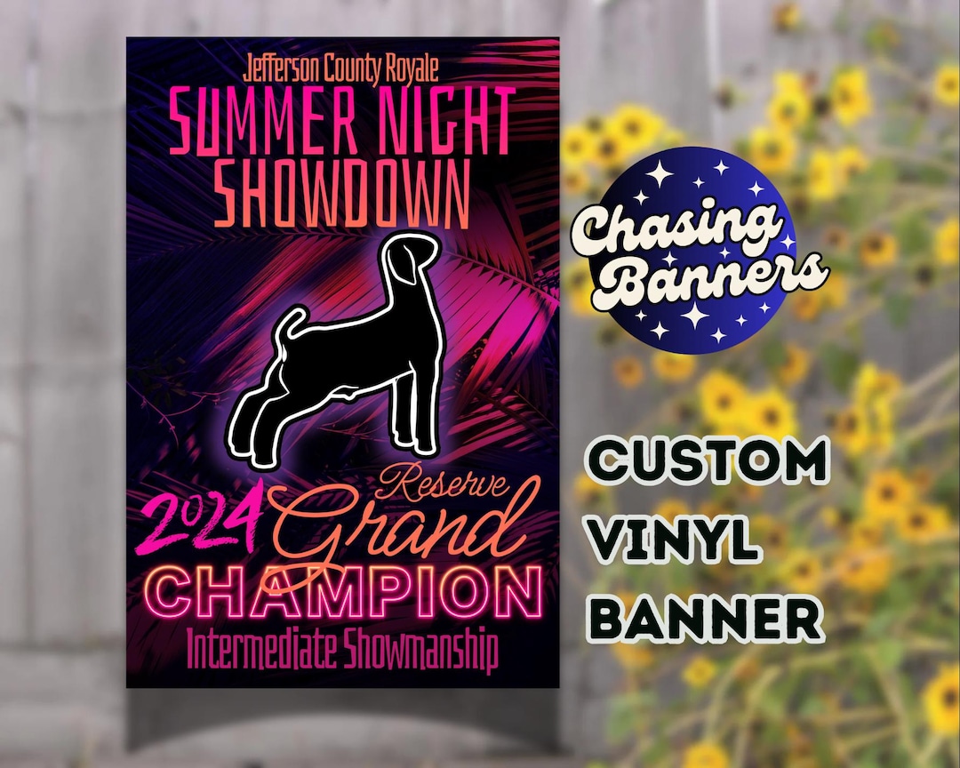 Custom Vinyl Design Stock Show Banner | Steer, Heifer, Goat, Lamb, Pig ...