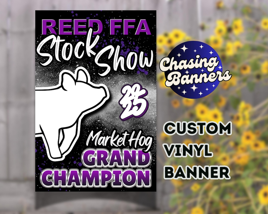 Livestock Show Vinyl Custom Banner Stock Show Award Stall Sign Prize ...
