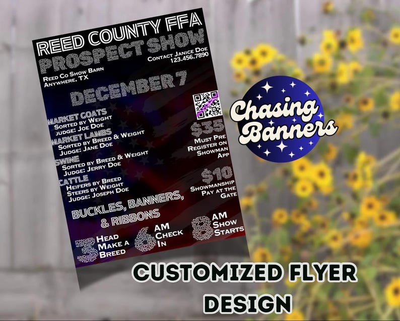 Customized Flyer Design Stock Show Livestock Sign Jackpot Fair Steer ...