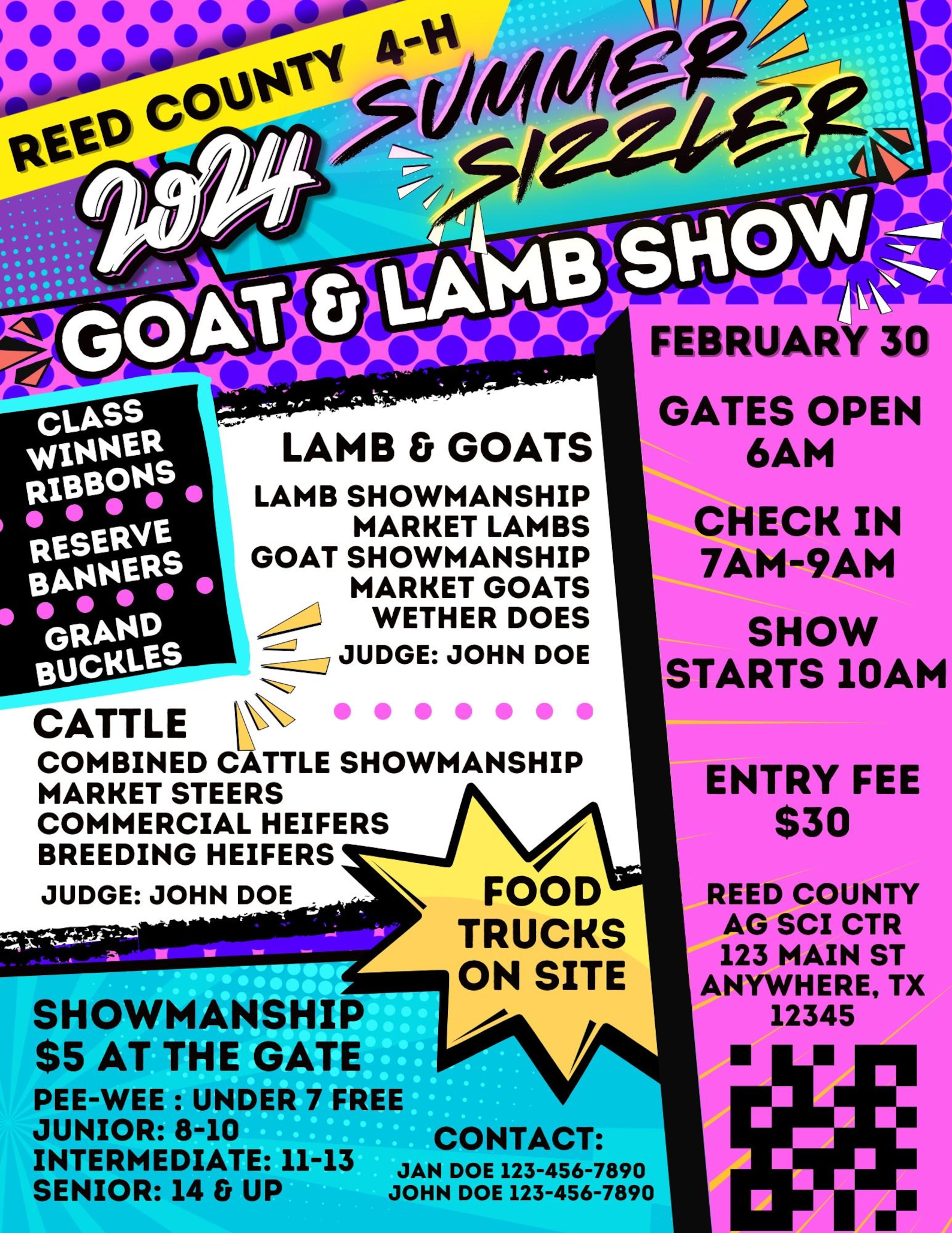 Customized Flyer Design Stock Show Livestock Sign Jackpot Fair Steer ...