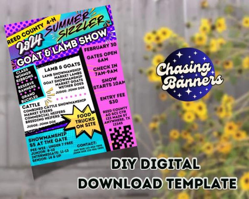 DIY Flyer Template Stock Show Design Livestock Sign Jackpot Fair Steer ...