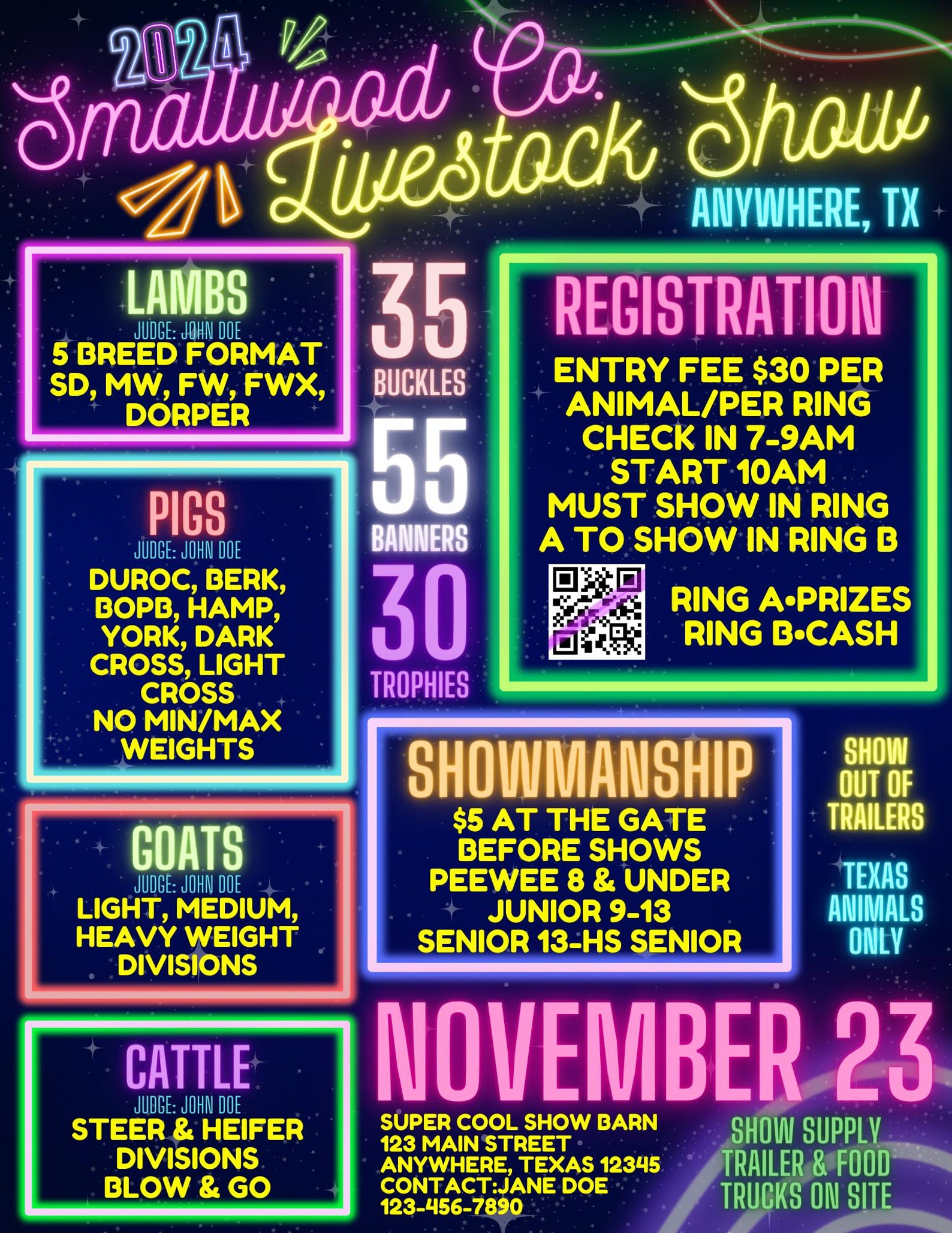 Customized Flyer Design Stock Show | Livestock Sign Jackpot Fair Steer ...
