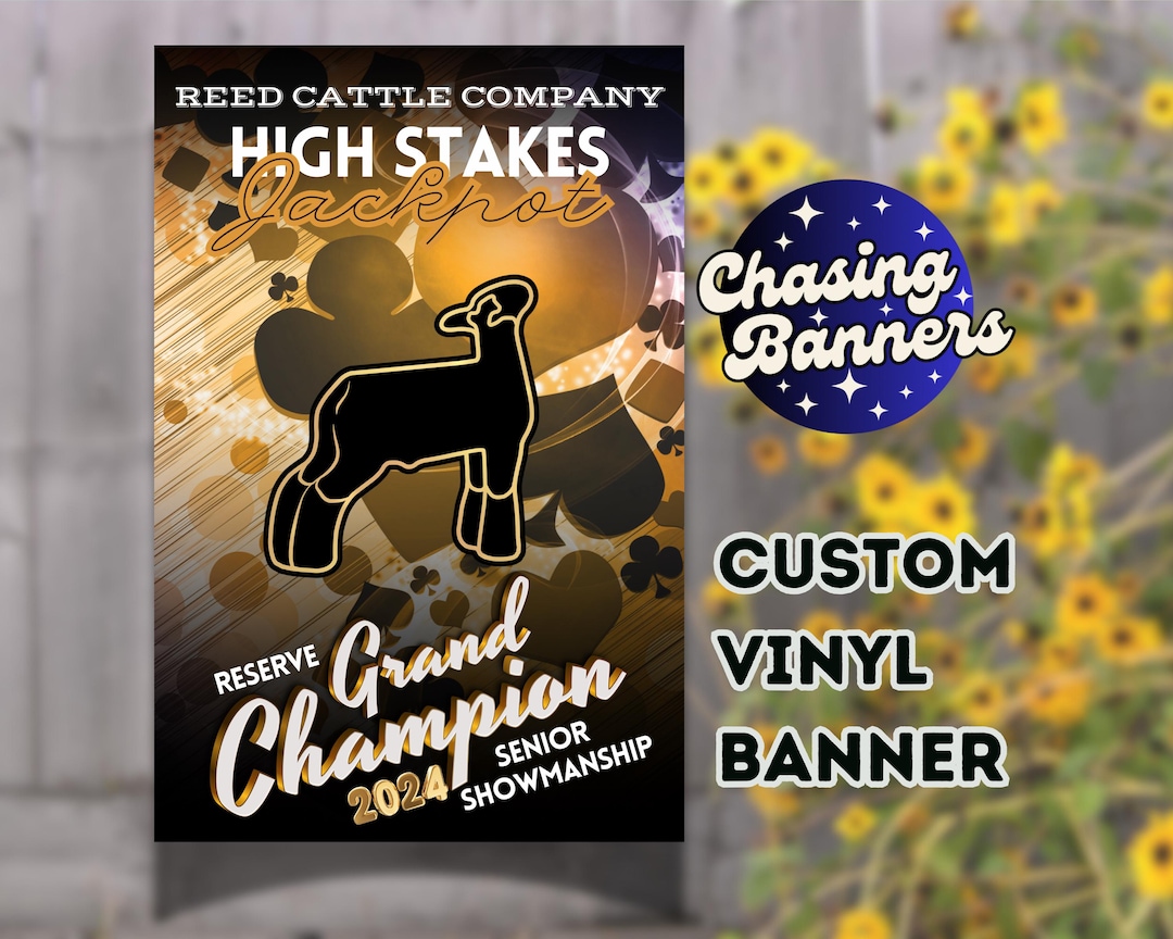 Custom Vinyl Design Stock Show Banner | Steer, Heifer, Goat, Lamb, Pig ...