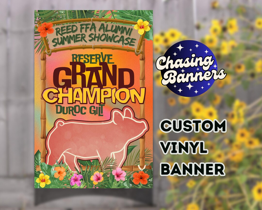 Custom Vinyl Design Stock Show Banner | Steer, Heifer, Goat, Lamb, Pig ...