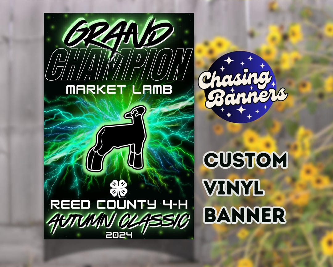Custom Vinyl Design Stock Show Banner | Steer, Heifer, Goat, Lamb, Pig ...