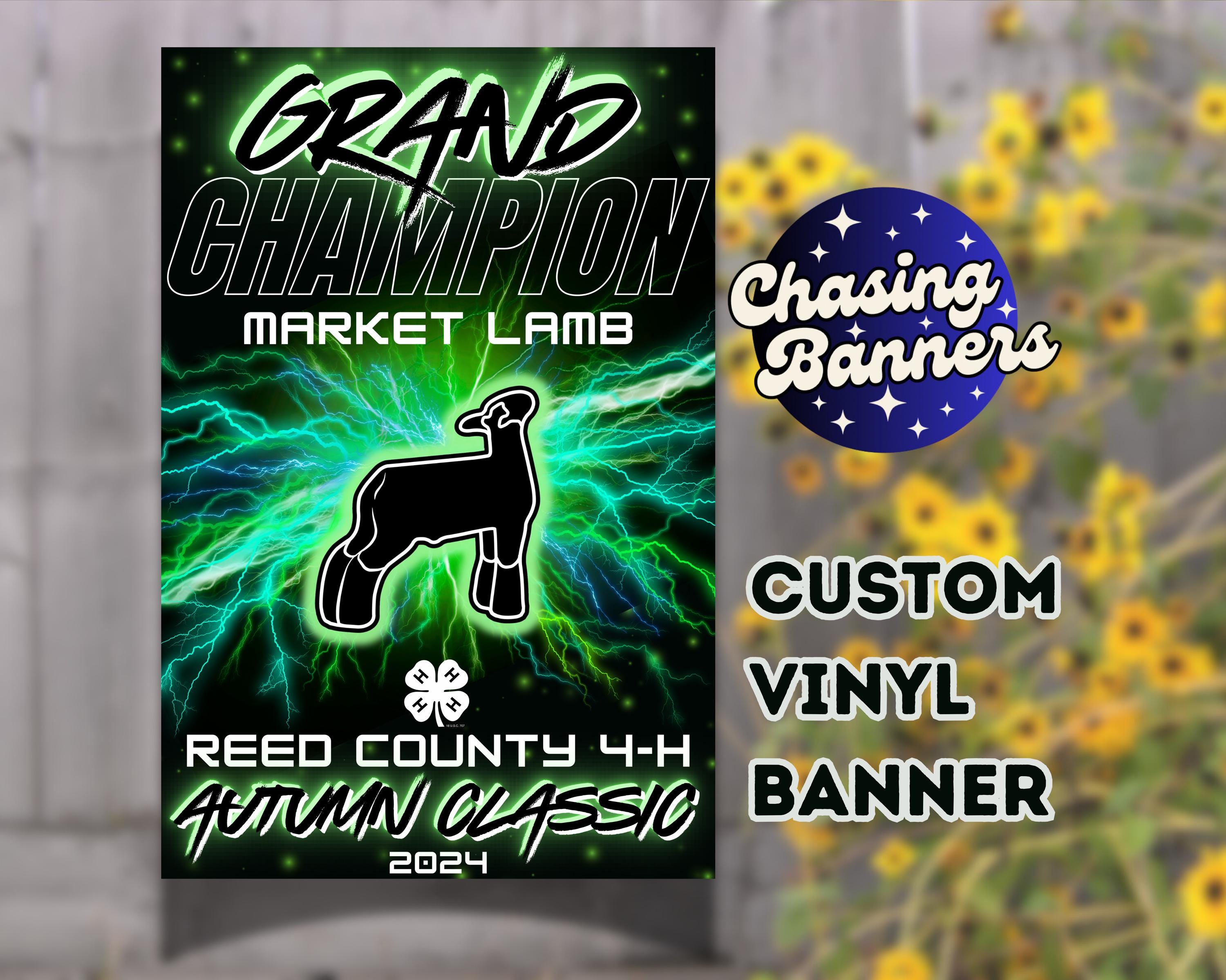 Custom Vinyl Design Stock Show Banner | Steer, Heifer, Goat, Lamb, Pig ...