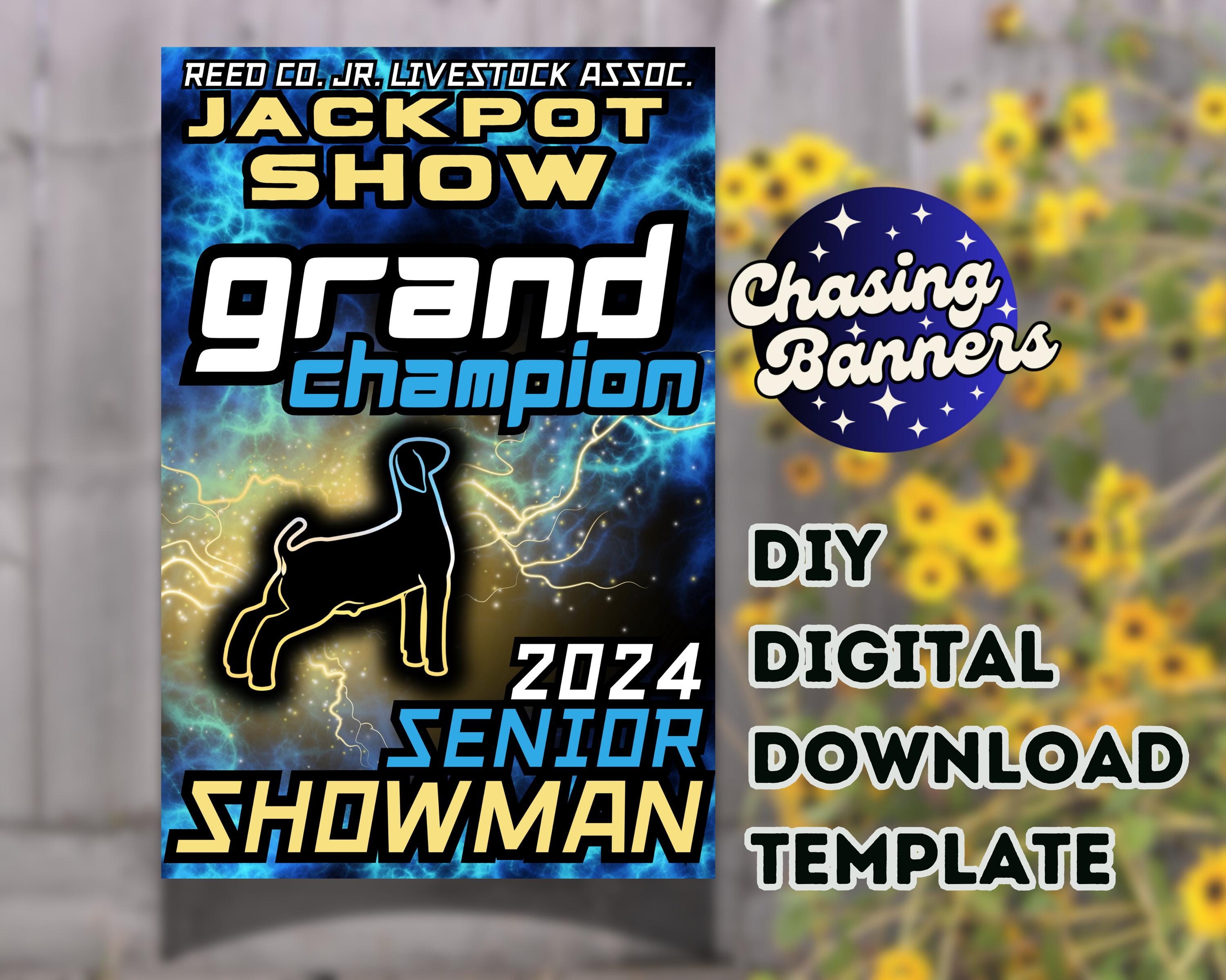 Stock Show Banner DIY Canva Template | Livestock Show Award Ribbons ...