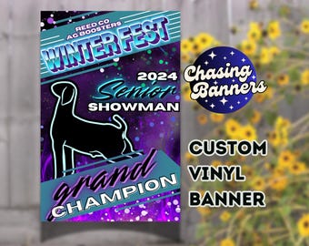 Custom Vinyl Design Stock Show Banner | Steer, Heifer, Goat, Lamb, Pig ...