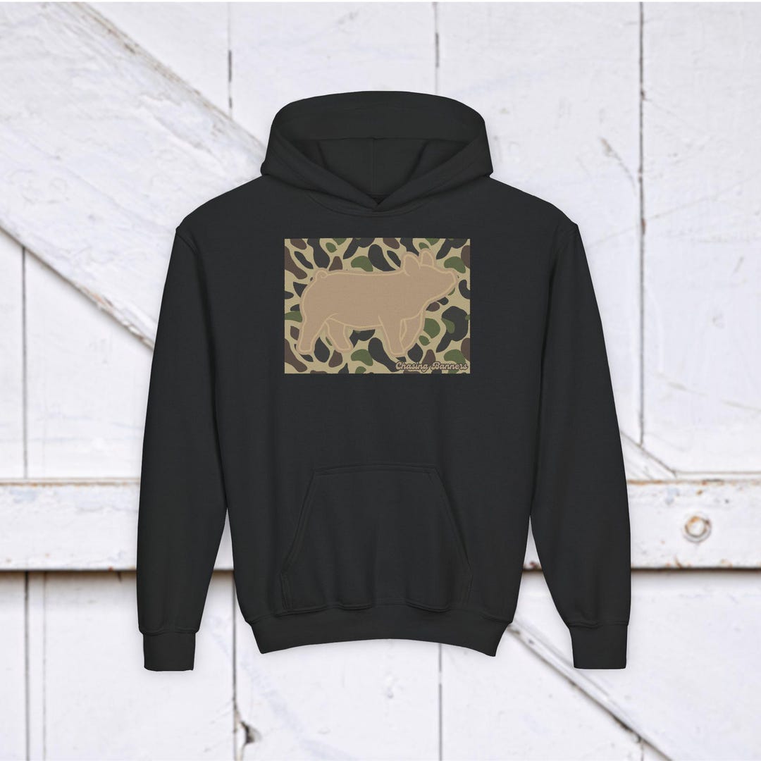 Kids Show Pig Hog Camo Hooded Sweatshirt Hoodie Sweater Livestock Stock ...