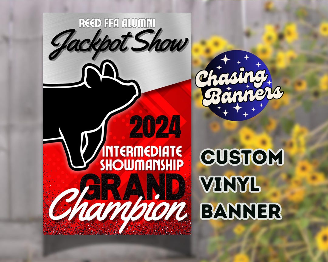 Custom Vinyl Design Stock Show Banner | Steer, Heifer, Goat, Lamb, Pig ...