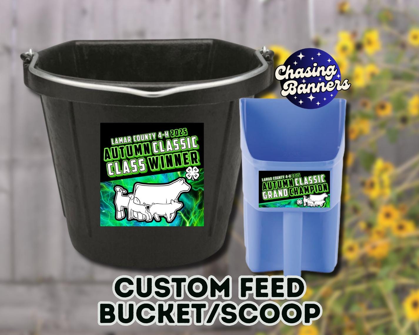 Bucket Feed Scoop Custom Decal Award Livestock Show Goat Sheep Stock ...