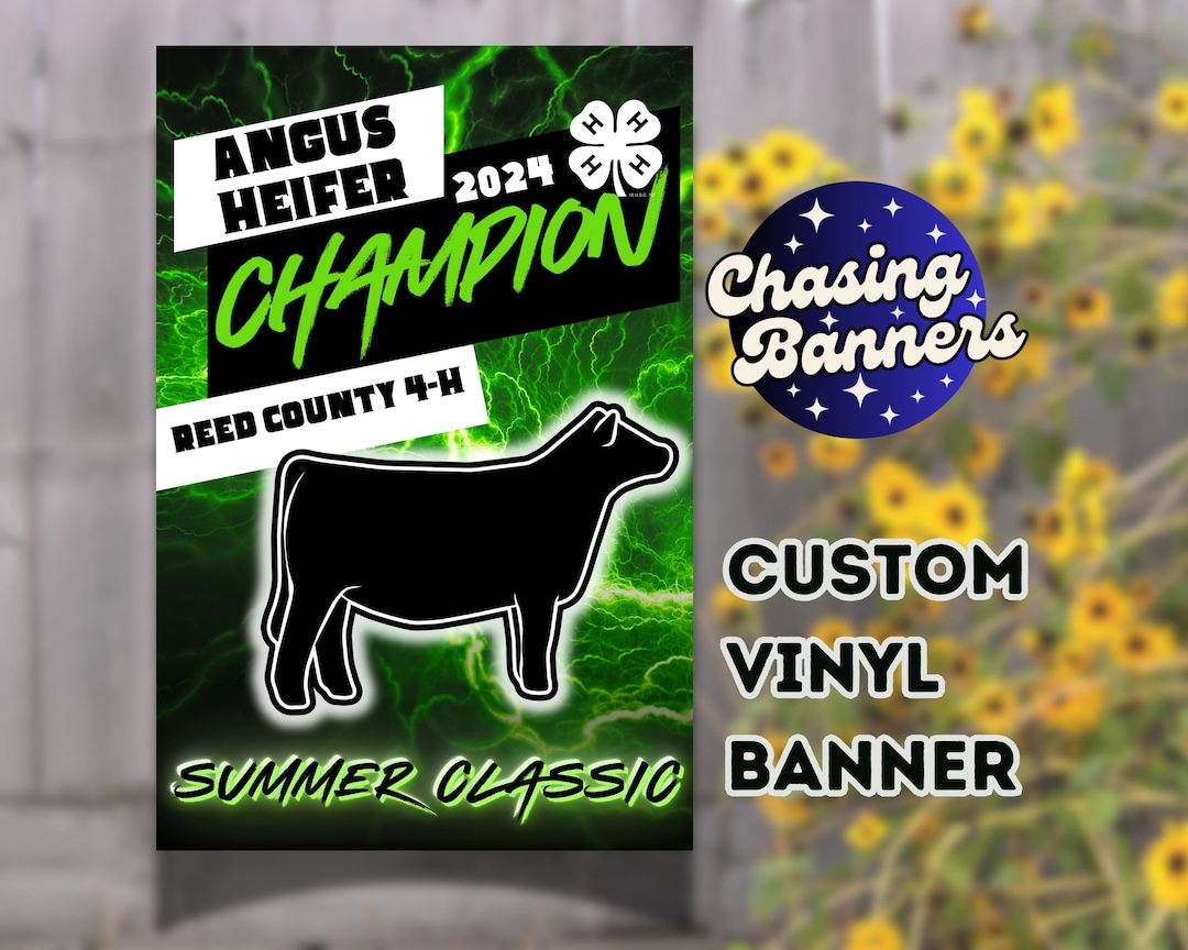 Custom Vinyl Design Stock Show Banner | Steer, Heifer, Goat, Lamb, Pig ...