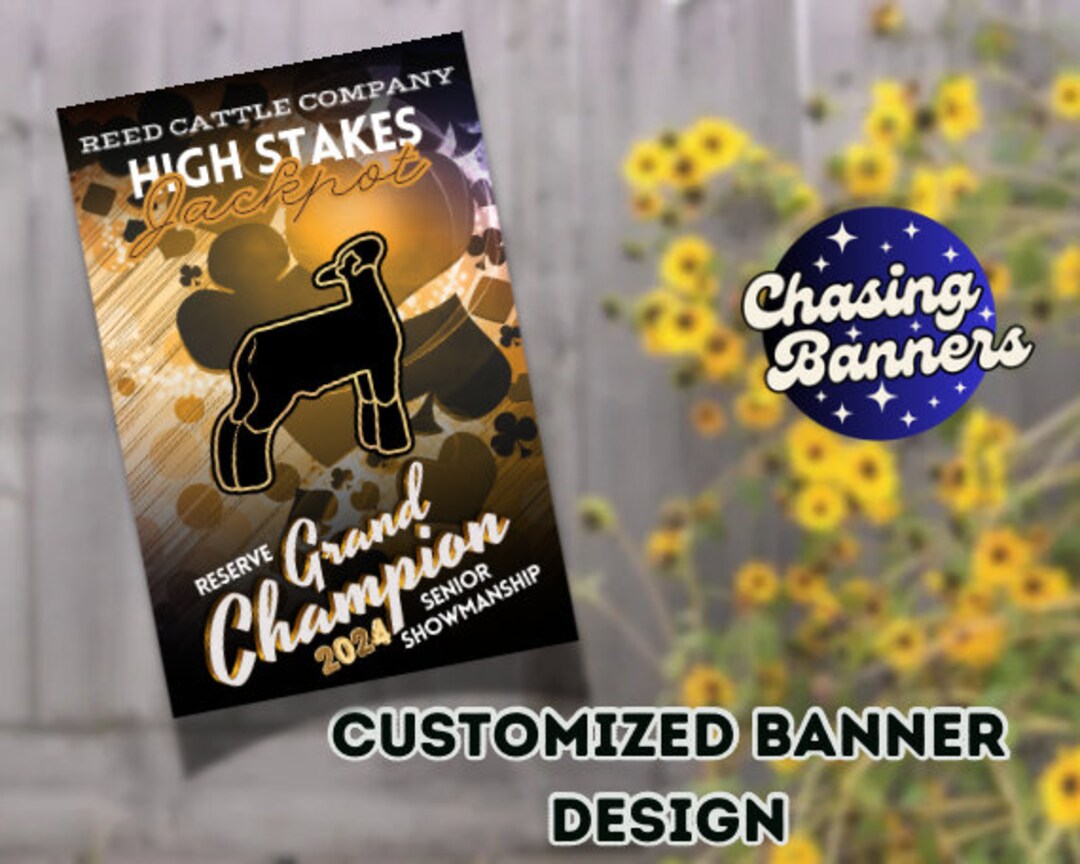 Customized Design Stock Show Rectangle Banner Steer, Heifer, Goat, Lamb ...