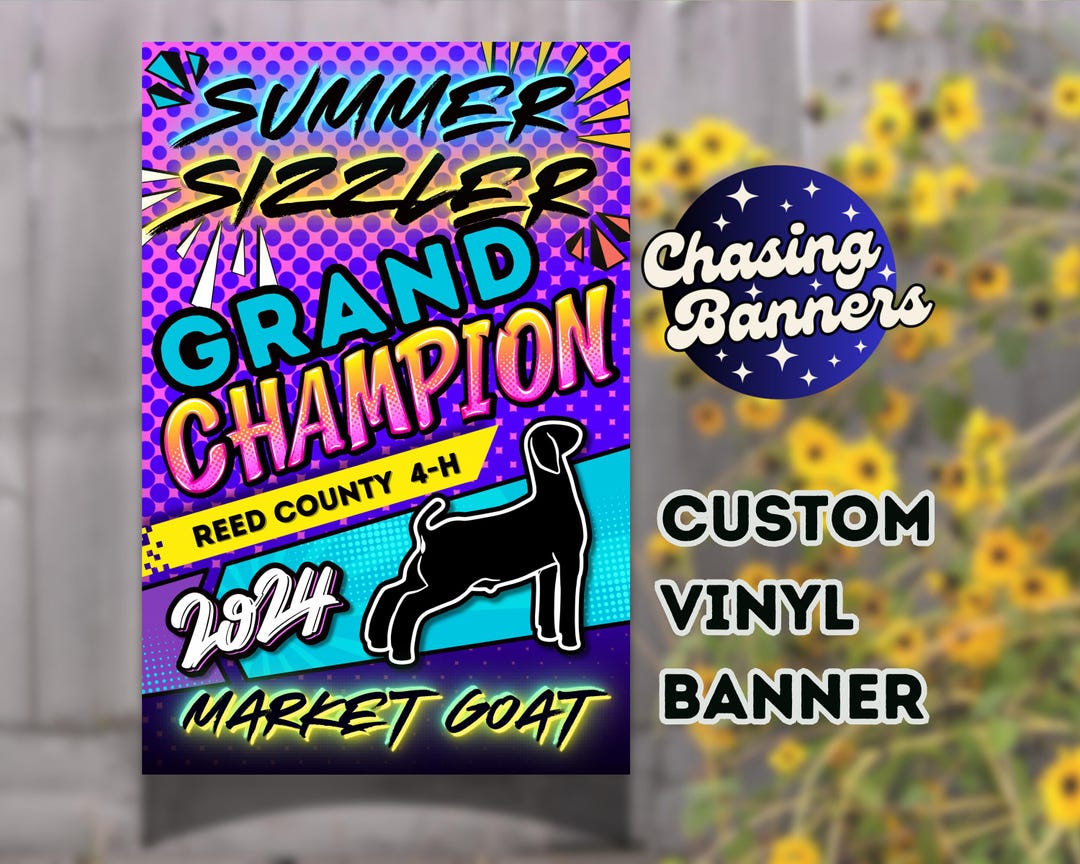 Custom Vinyl Design Stock Show Banner | Steer, Heifer, Goat, Lamb, Pig ...