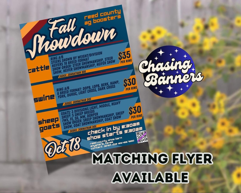 Custom Vinyl Stock Show Banner | Steer, Heifer, Goat, Lamb, Pig, Sheep ...